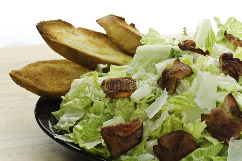 Eat caesar salad stock image. Image of fork, salad, dish - 16971951