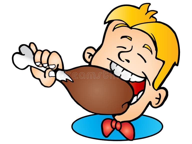 Boy Eating Chicken Stock Illustrations – 242 Boy Eating Chicken Stock ...
