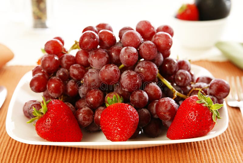 Eat Fruit stock image. Image of salmon, grapes, placemat - 4062395