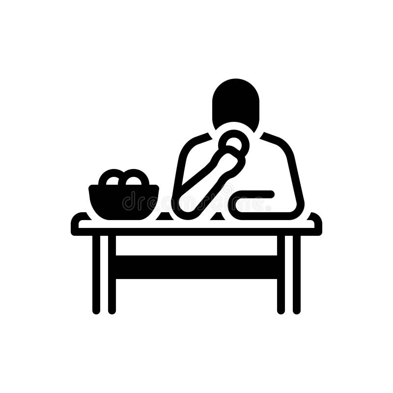 Black Solid Icon for Eat, Consume and Food Stock Vector - Illustration ...