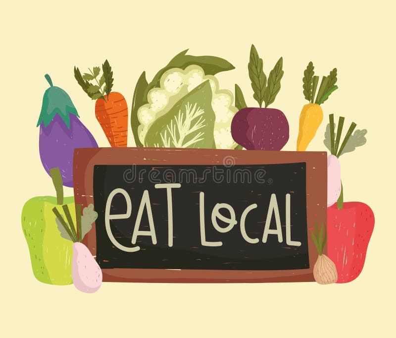 Eat local board stock vector. Illustration of cover - 224954041