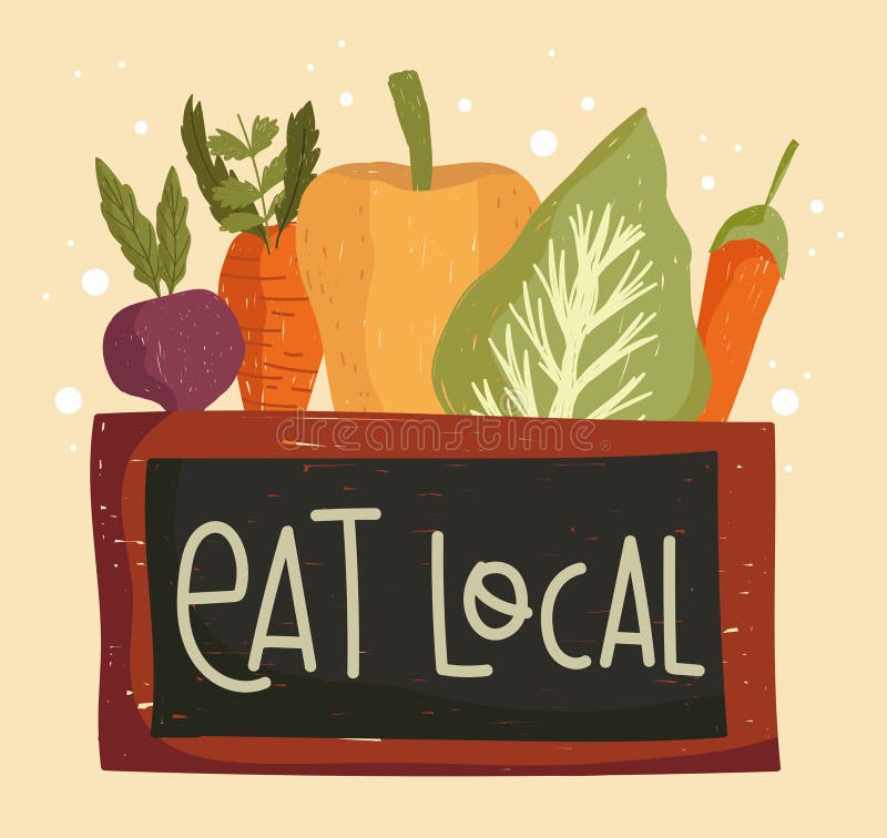 Eat local market stock vector. Illustration of plant - 224953769