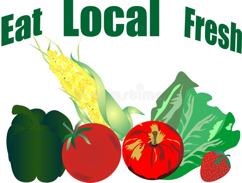 Eat Fresh and Eat Local Products.... Stock Vector - Illustration of ...