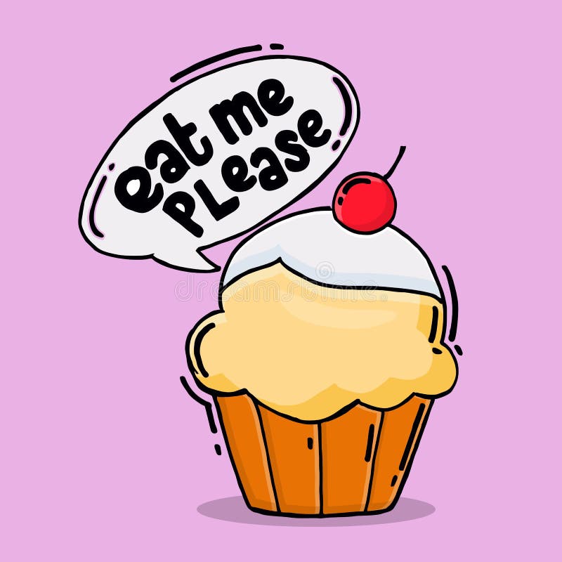 Eat me please stock illustration. Illustration of dessert - 162452271
