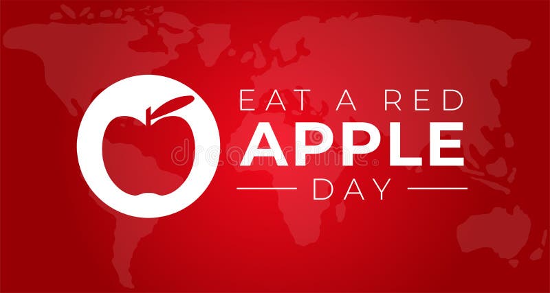 Eat a Red Apple Day Background Illustration Stock Vector - Illustration ...