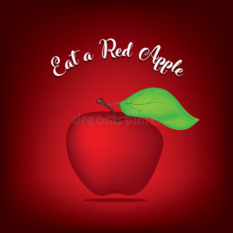 Eat a Red Apple stock vector. Illustration of happy - 311949606