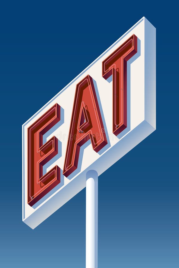 Eat Sign stock illustration. Illustration of roadside - 53730578