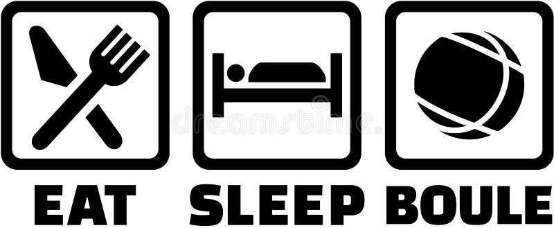 Eat sleep boule icons stock vector. Illustration of jack - 85846526