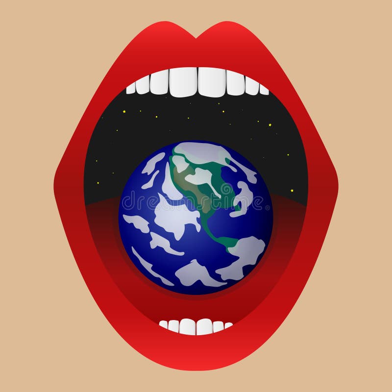 Greedy Businessman Eating the World Planet Stock Vector - Illustration ...