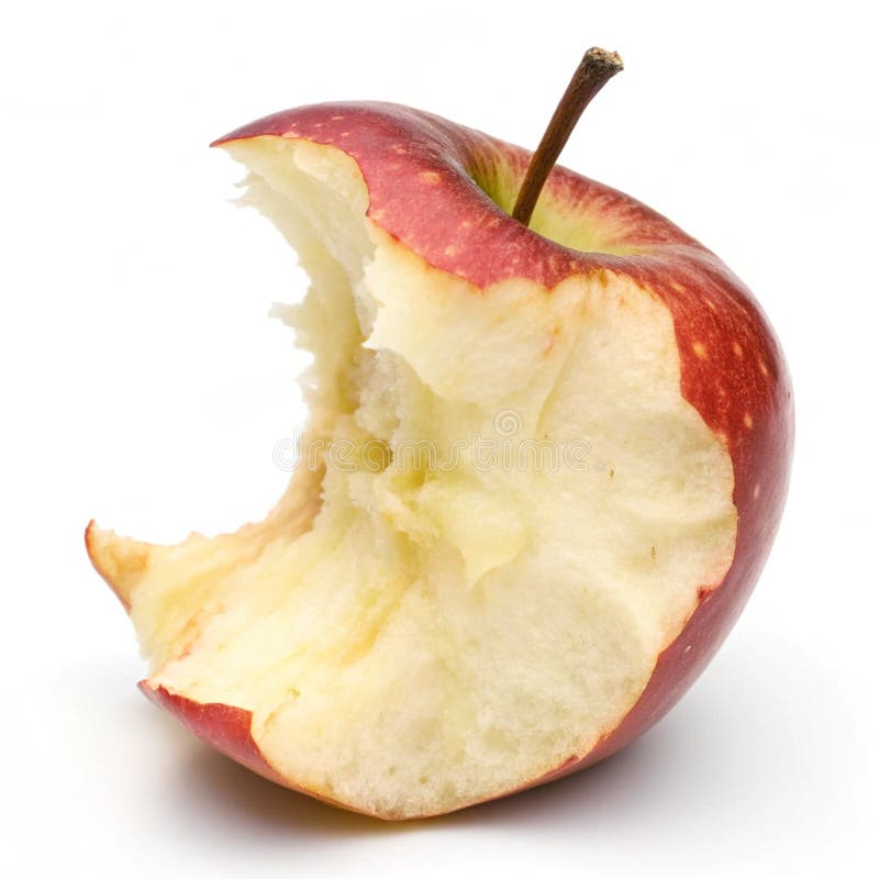 Eaten Apple Isolated on Transparent Background Stock Illustration ...