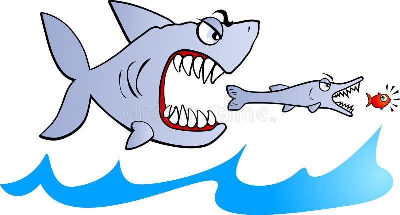 Shark Eating Fish Clipart Cartoon