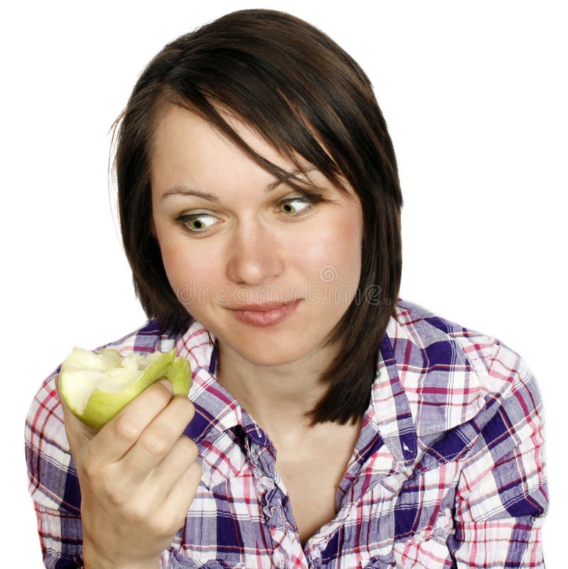 Eating an apple stock photo. Image of expression, diet - 14364948