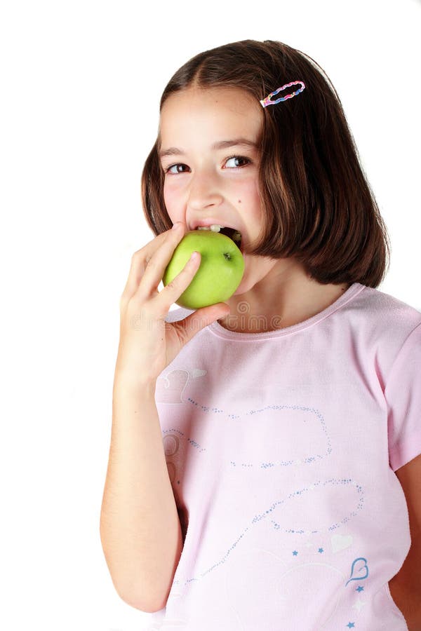 Eating apple stock image. Image of pretty, appetite, smile - 17281109