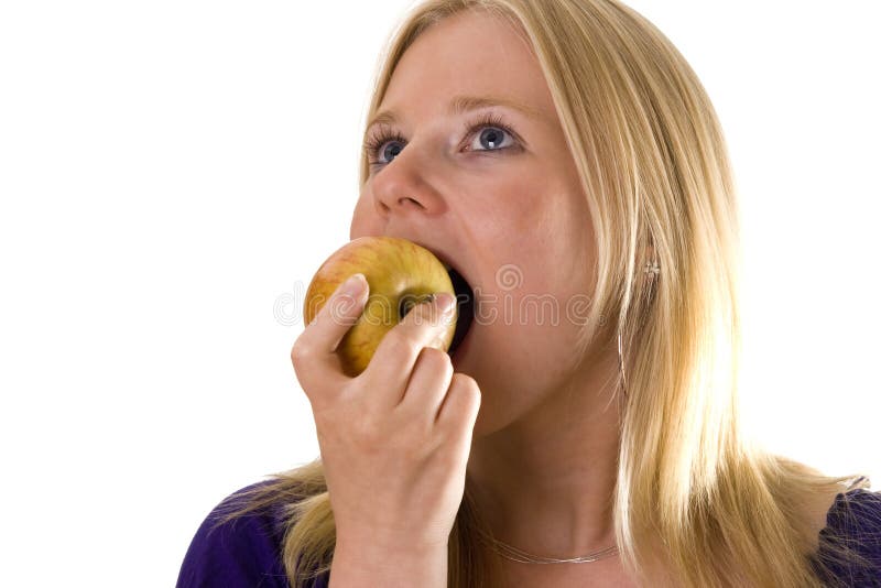 Eating an apple stock image. Image of health, happy, fresh - 24340609