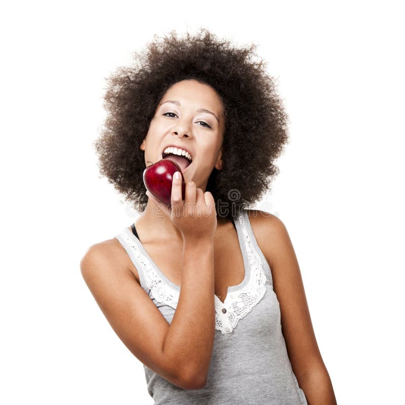 Eating an Apple stock photo. Image of happiness, people - 60663588