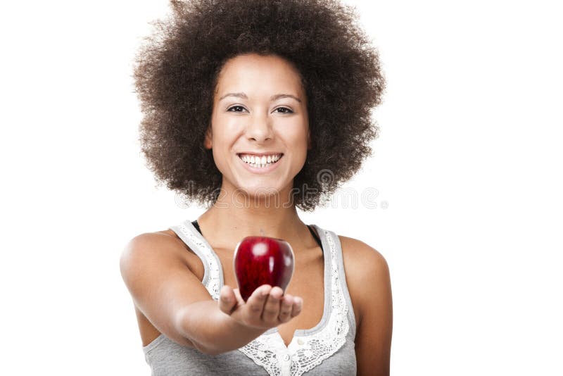 Eating an apple stock image. Image of happy, posing, friendly - 24361529