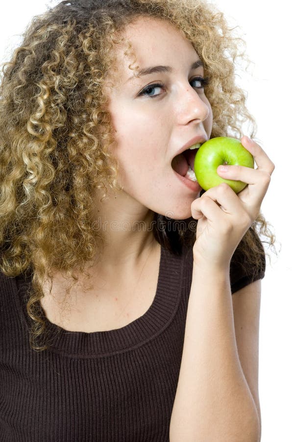 Eating an apple stock photo. Image of eating, fruit, young - 4955218