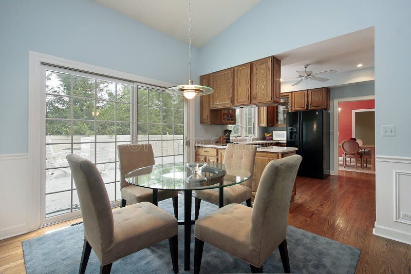 Eating Area with Several Windows Stock Photo - Image of furnishings ...