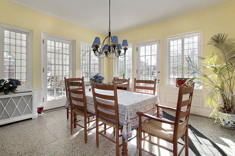Eating area with windows stock image. Image of furnishings - 12627145
