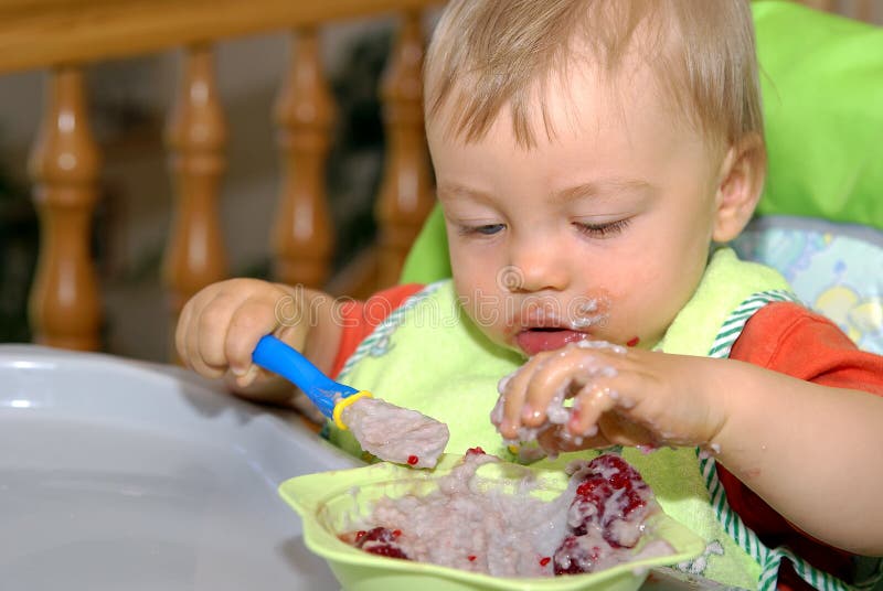 Eating baby stock image. Image of care, precious, newborn - 3092381