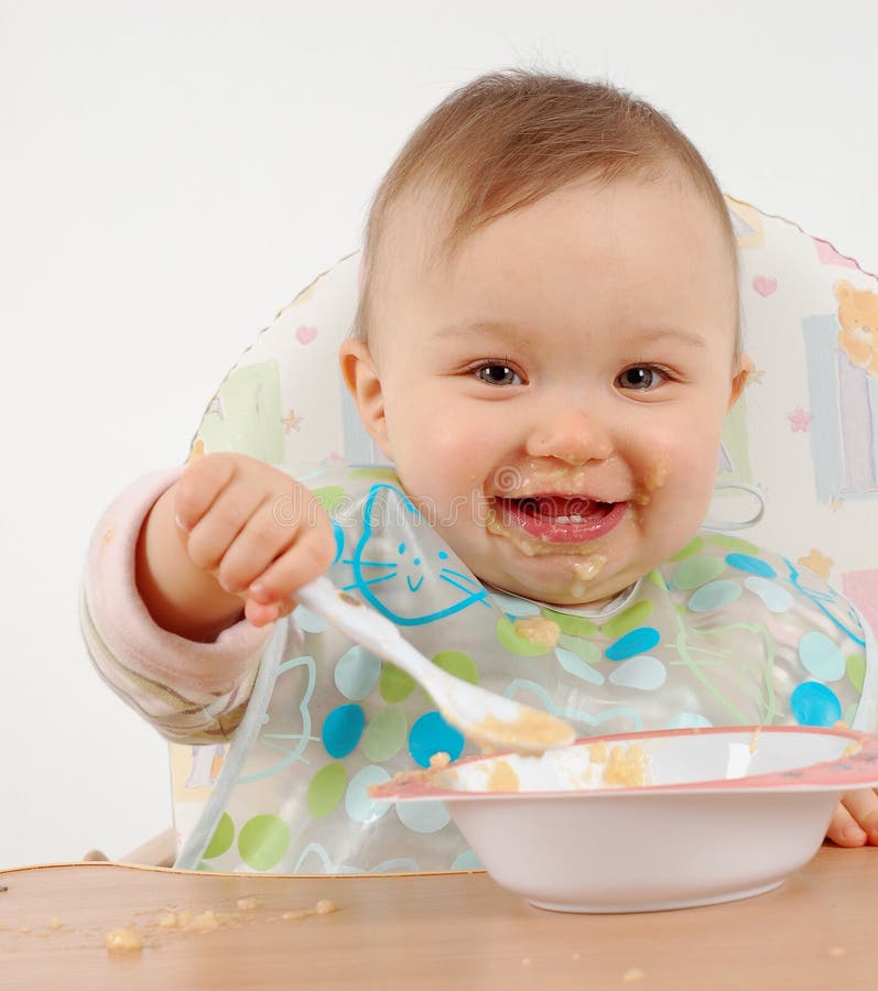Eating baby girl stock photo. Image of adorable, bite - 4305200
