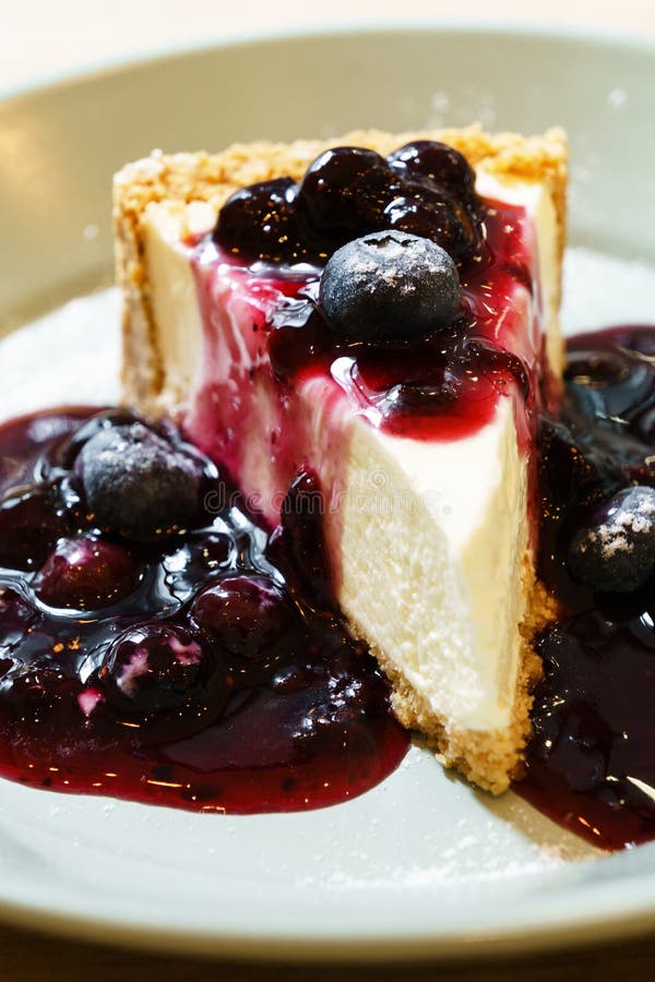 Eating Blue Berry Cheese Cake Stock Image - Image of cake, dessert ...