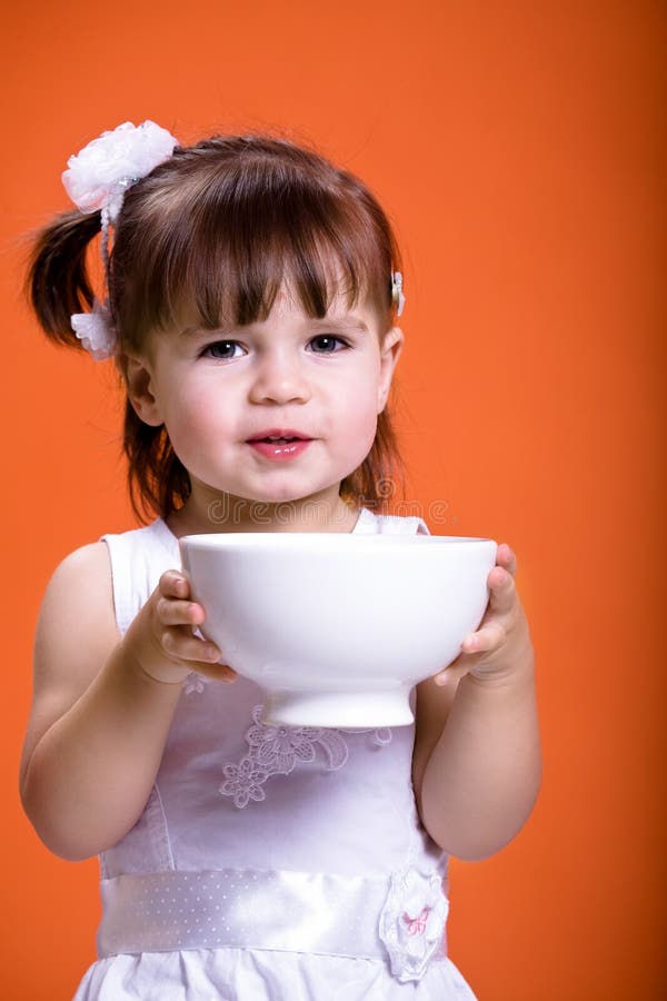 Eating from the bowl stock image. Image of female, toddler - 14325593