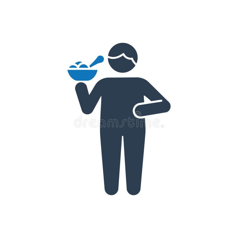 Eating with Bowl Icon stock illustration. Illustration of sign - 375316868