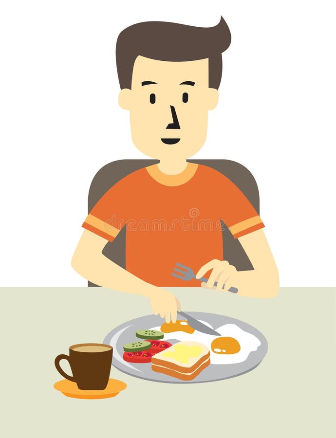 Eating Breakfast stock vector. Illustration of breakfast - 10349230
