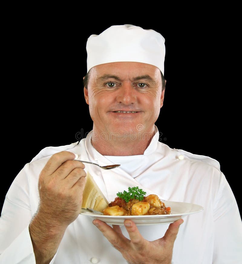 Eating Chef stock image. Image of meal, bread, stew, food - 9996635