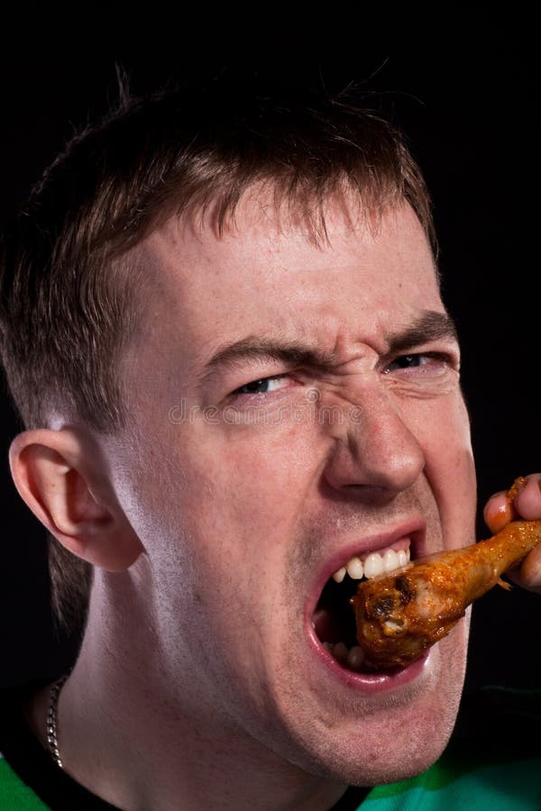 Eating chicken stock image. Image of male, barbecue, chicken - 12639157