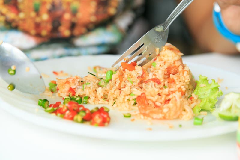 Eating chilli and rice stock photo. Image of dinner, omelet - 34712518