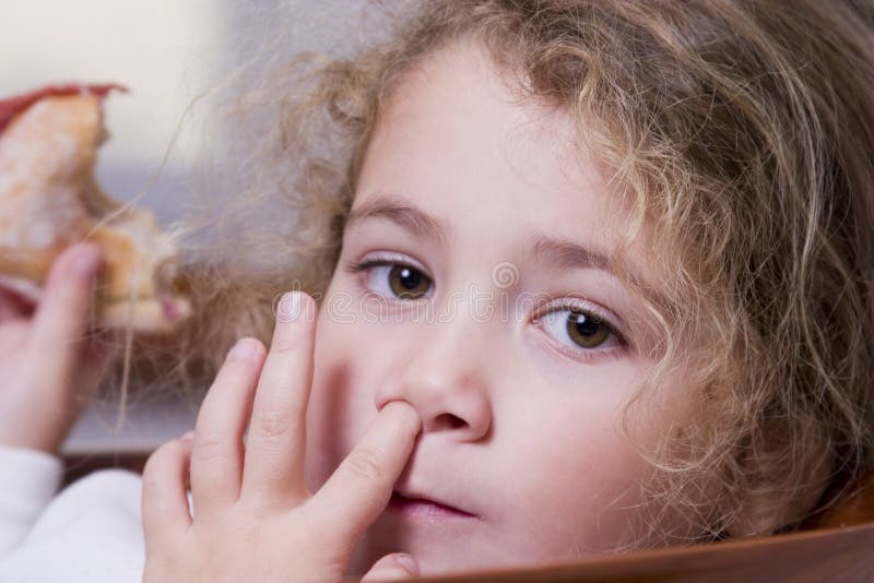 Eating and cleaning stock image. Image of hungry, girl - 333691