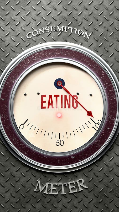 Eating and Consumption that is Hitting a Full Scale, Showing a Very ...