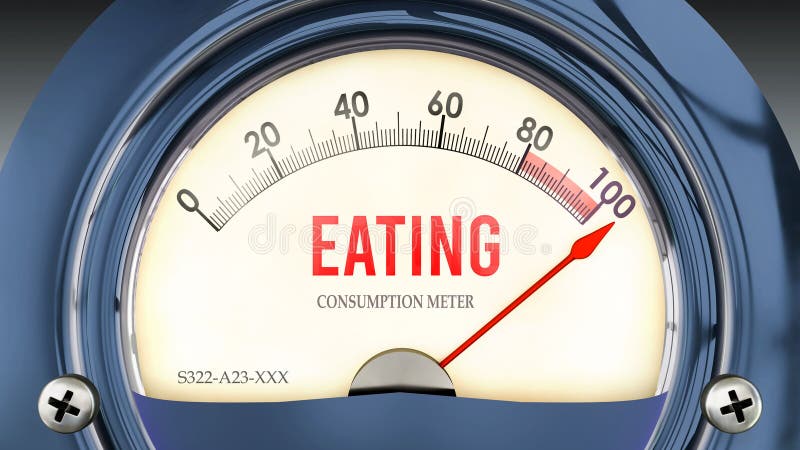 Eating and Consumption Meter that is Hitting a Full Scale, Showing a ...