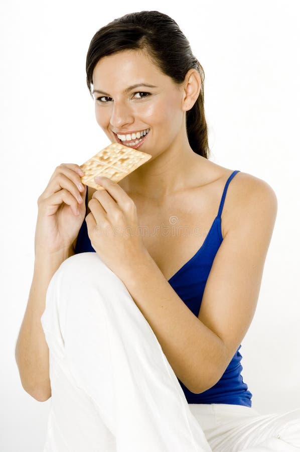 Eating Cracker stock photo. Image of snack, biscuit, adult - 1997268