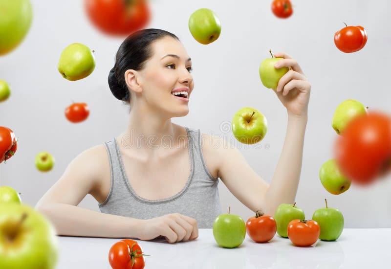 Eating diet food stock image. Image of wellbeing, portrait - 18092607