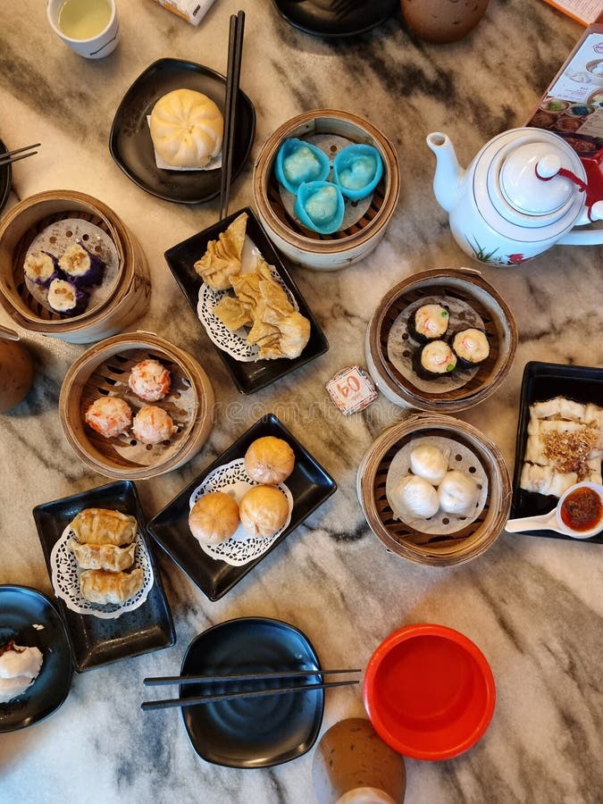 Eating dimsum and tea stock image. Image of food, style - 267118565