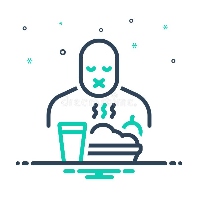 Mix Icon for Eating Disorders, Eating and Meals Stock Vector ...