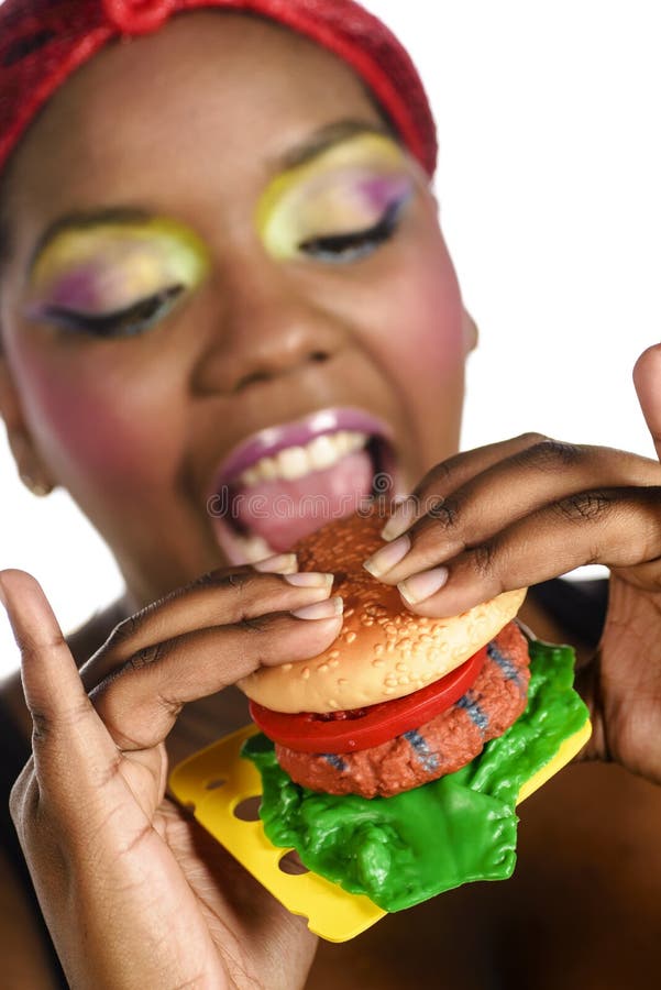 Eating fast food stock photo. Image of african, addiction - 54884718
