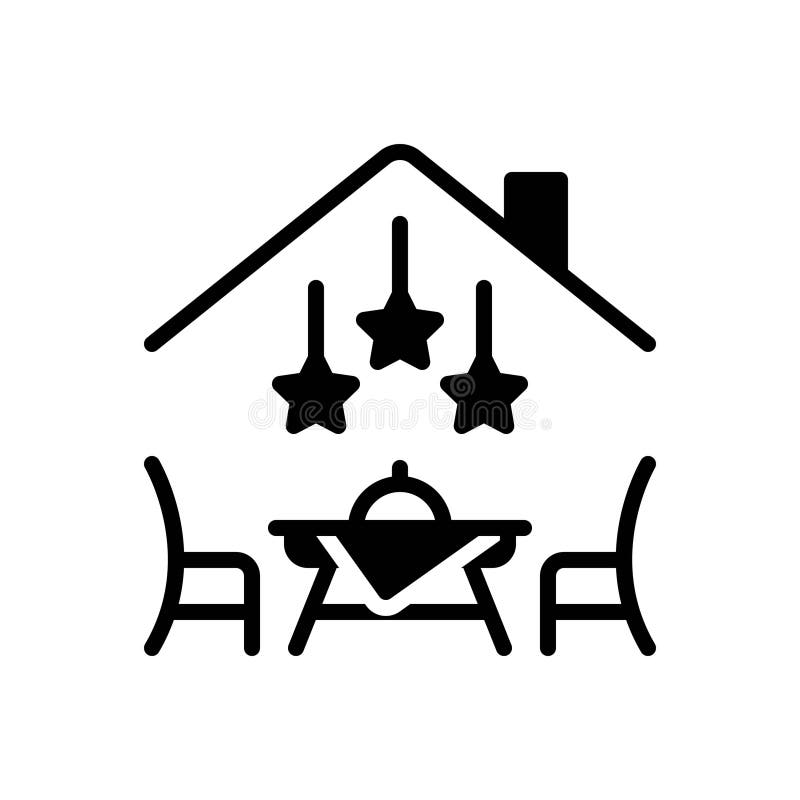 Black Solid Icon for Eating House, Restaurant and Cafe Stock ...