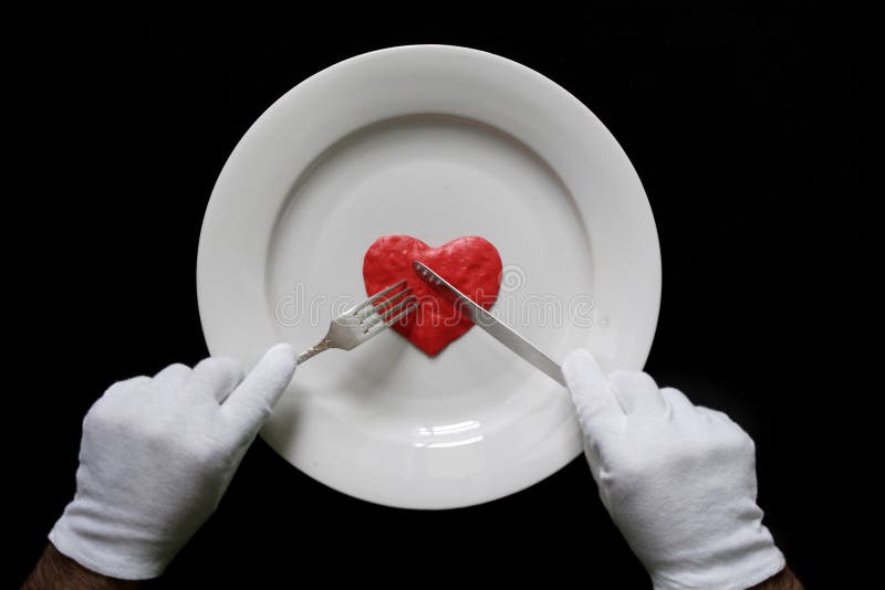Eating of the human heart stock photo. Image of cafe - 28683068