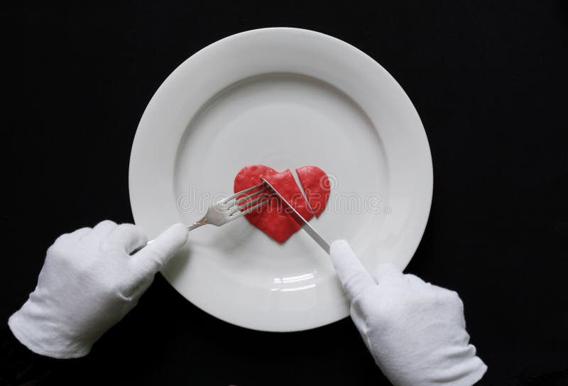Eating of the human heart stock image. Image of household - 28683099