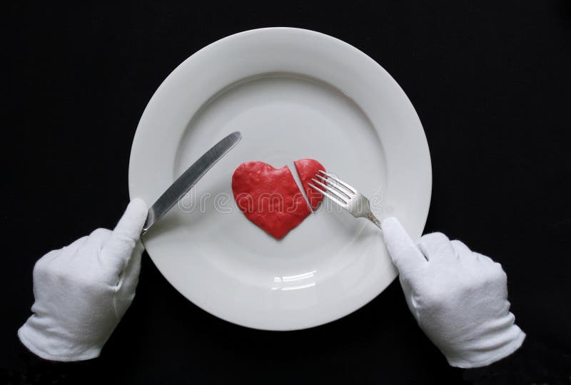 Eating of the human heart stock image. Image of dinner - 28683177
