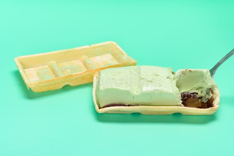 A Cup of Ice Cream Blocks with Wafer Outside Stock Image - Image of ...