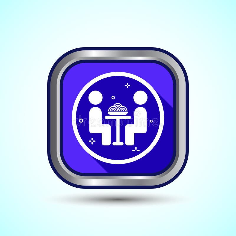 Eating Icon Button Design Illustration. Fork, Spoon, Restaurant Icon ...