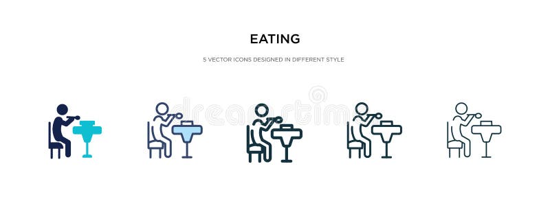 Eating Icon in Different Style Vector Illustration. Two Colored and ...