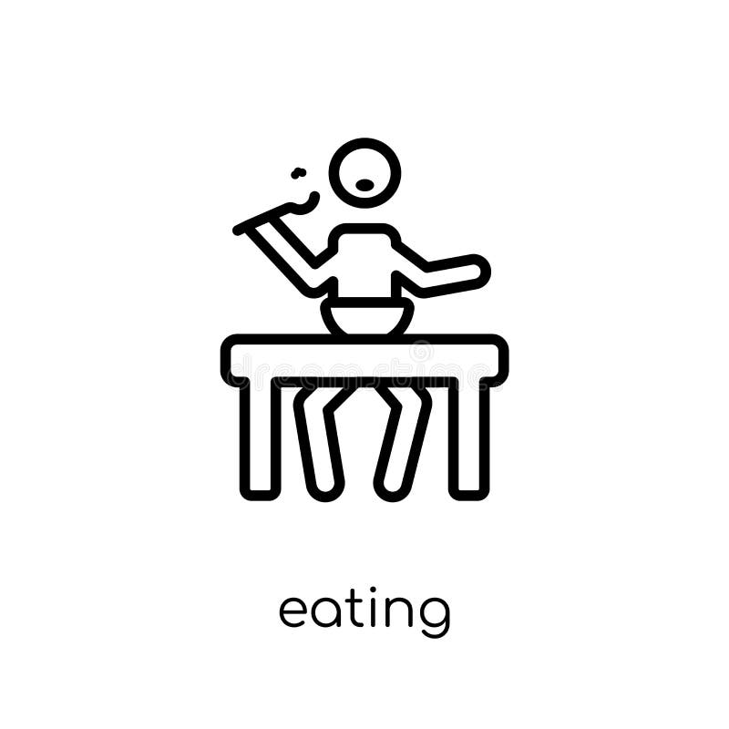 Eating Icon. Trendy Modern Flat Linear Vector Eating Icon on White ...