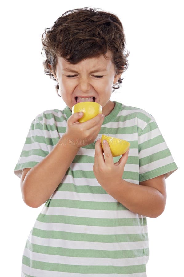 Eating A Lemon Stock Photo - Image: 3567700