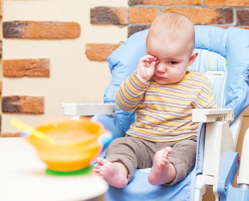 Eating Little Boy is Looking Very Angry Stock Image - Image of boys ...